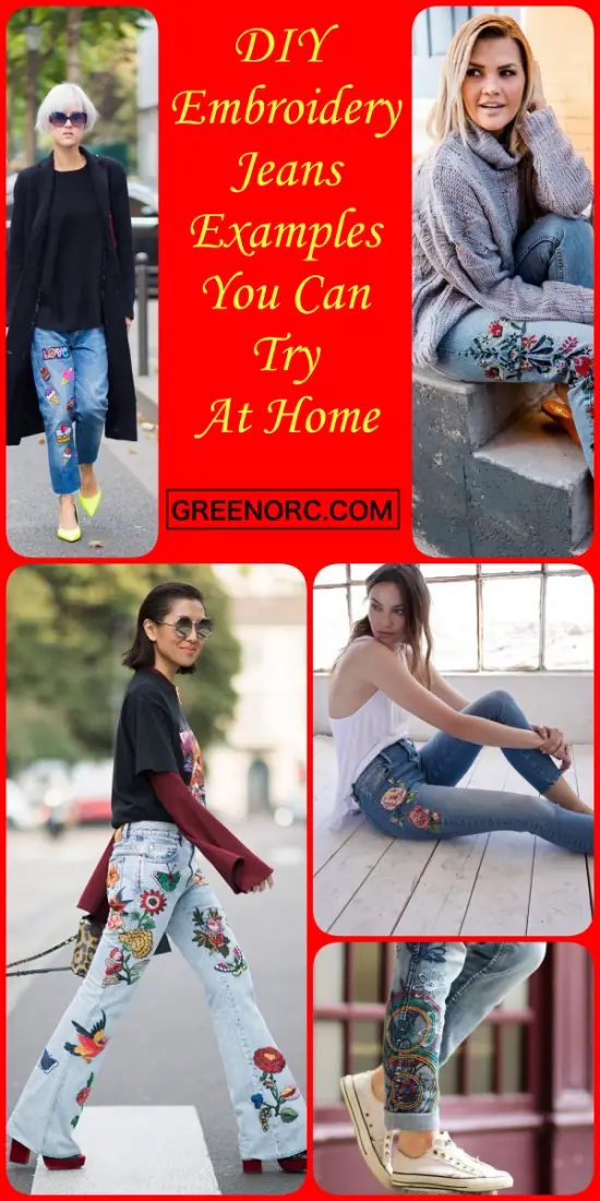 25 DIY Embroidery Jeans Examples You Can Try At Home - Greenorc
